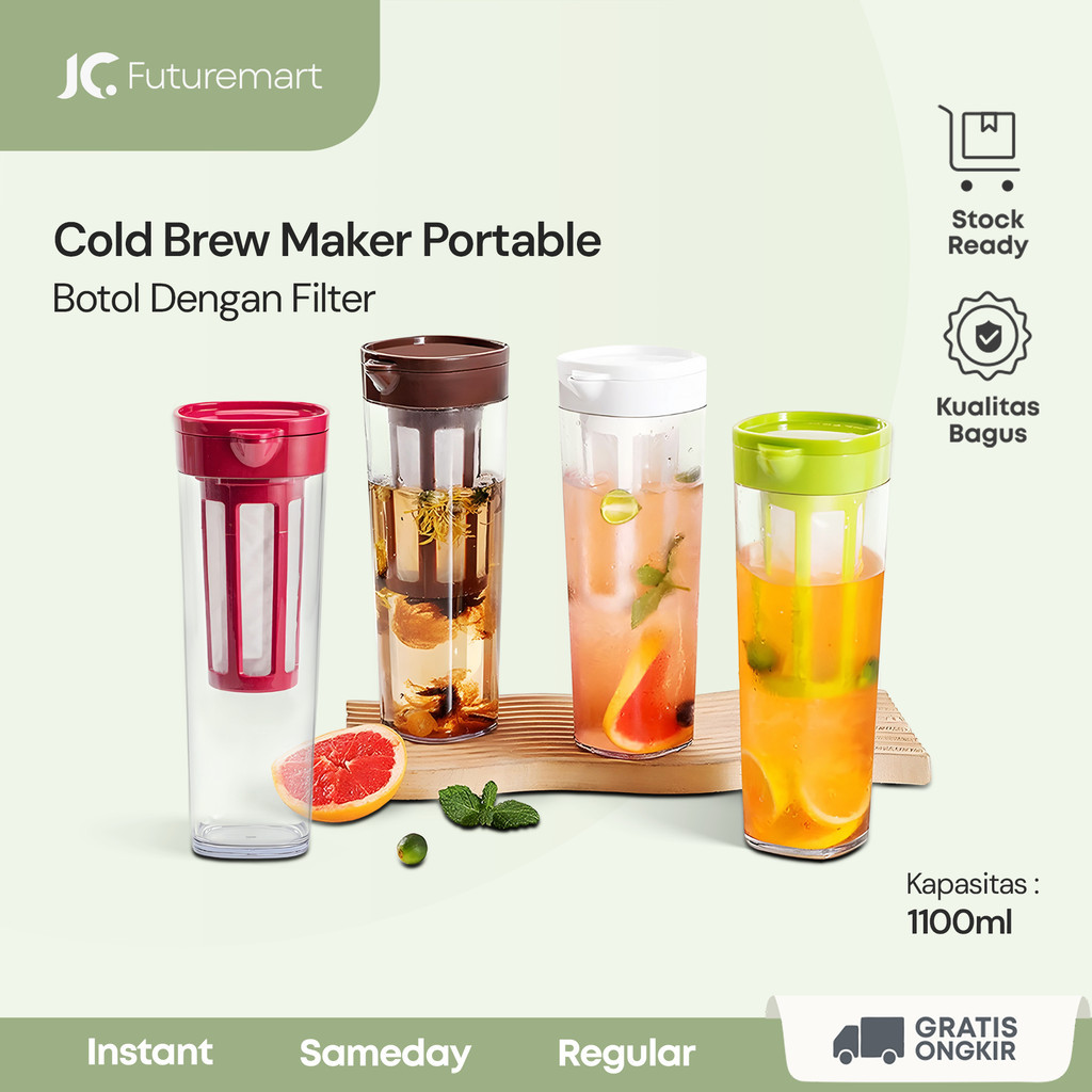 Jual Cold brew Coffee Tea maker Infuser 1100ml - alat kopi teh FTK250 ...