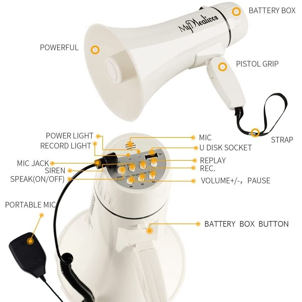 Jual 30W High Power Megaphone 240s Recording Bullhorn With Siren ...