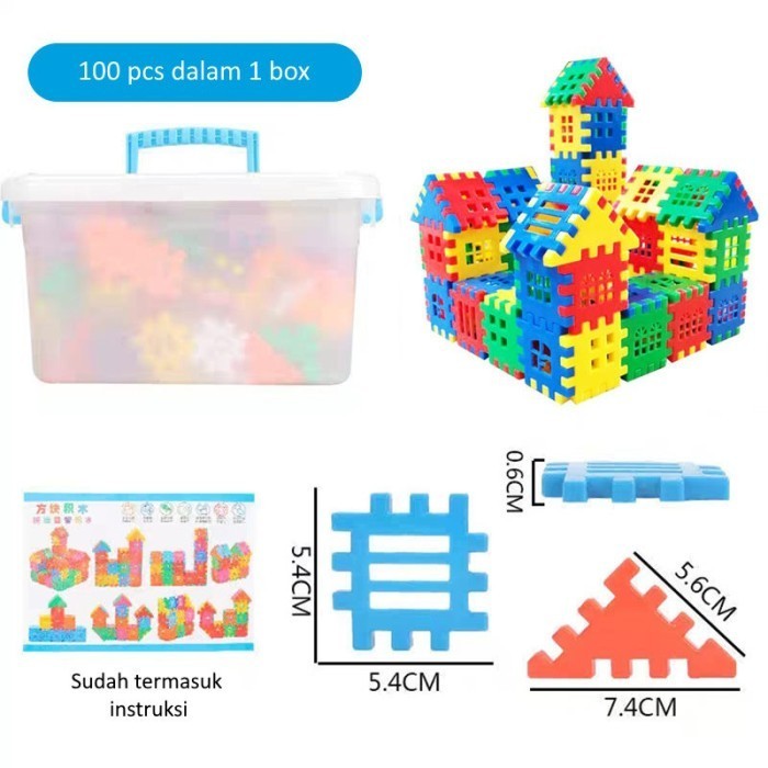 Jual [LOGU] Balok Susun Rumah 3D, Mainan Kreatifitas anak, Mainan Balok ...