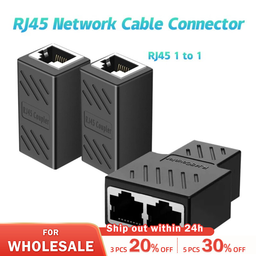 Jual RJ45 Coupler Cat6 Cat5e Ethernet Cable Extender Adapter 1000Mbps ...