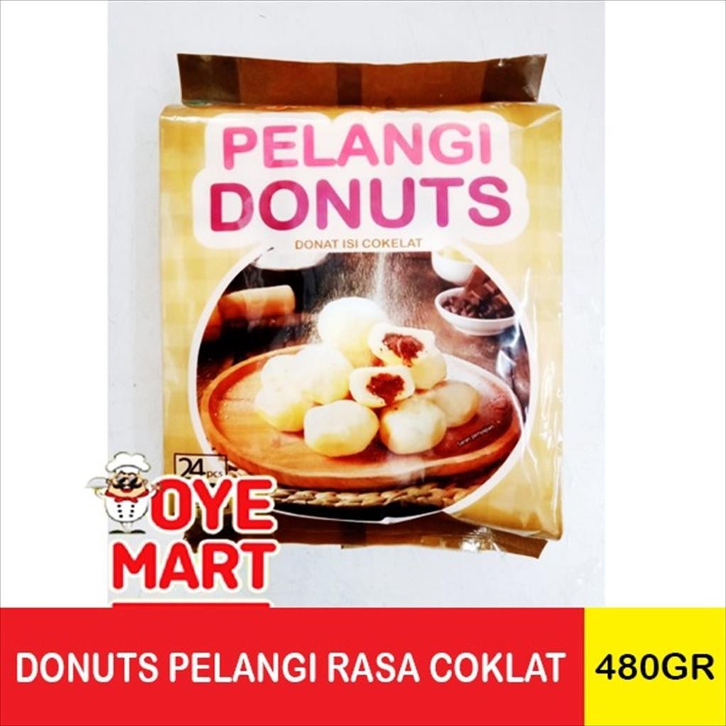 Jual DONUTS PELANGI RASA COKLAT 480GR ISI 24PCS / DONAT FROZEN FOOD ISI ...