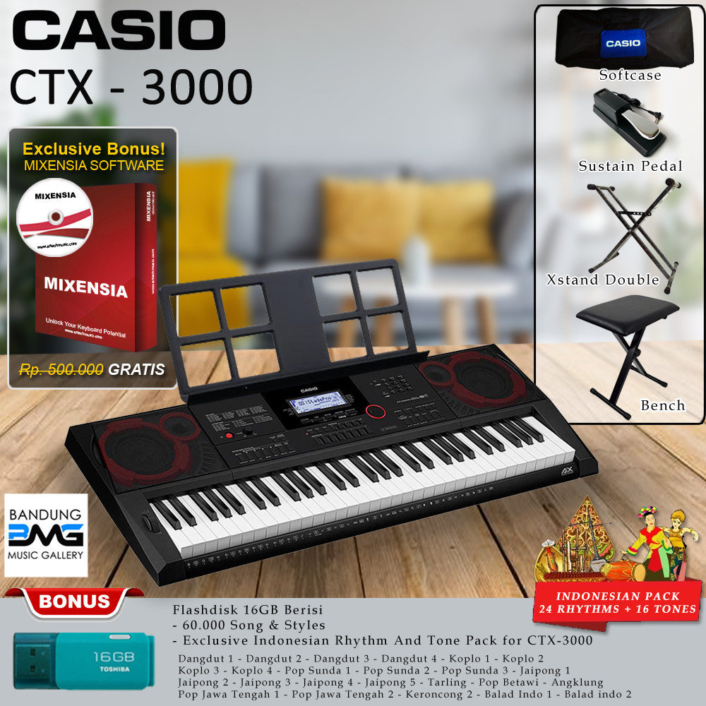 Jual Casio CTX 3000 Keyboard + Stand / CTX3000 / CT X3000 (diatas psr e463) | Shopee Indonesia