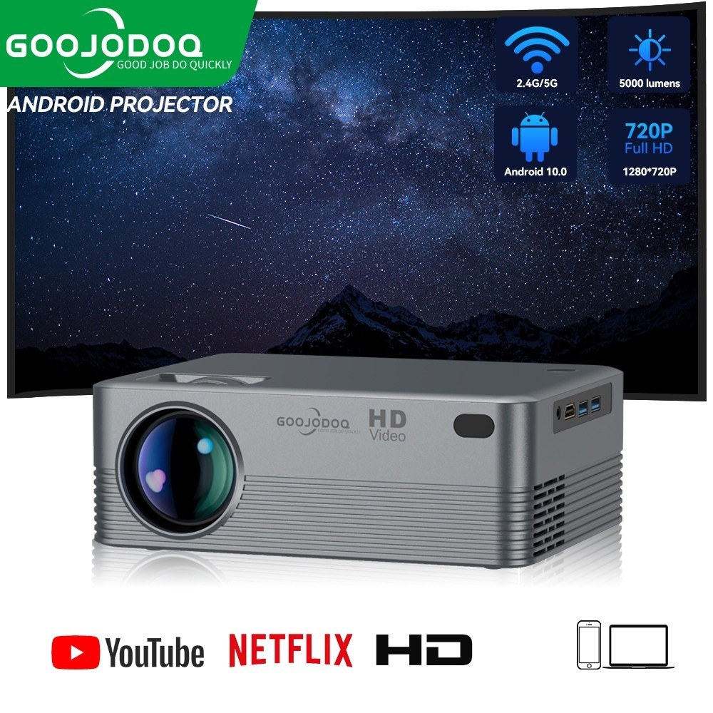 Jual Goojodoq Proyektor 4K 1080P Wifi Bluetooth Mini Projector Android ...