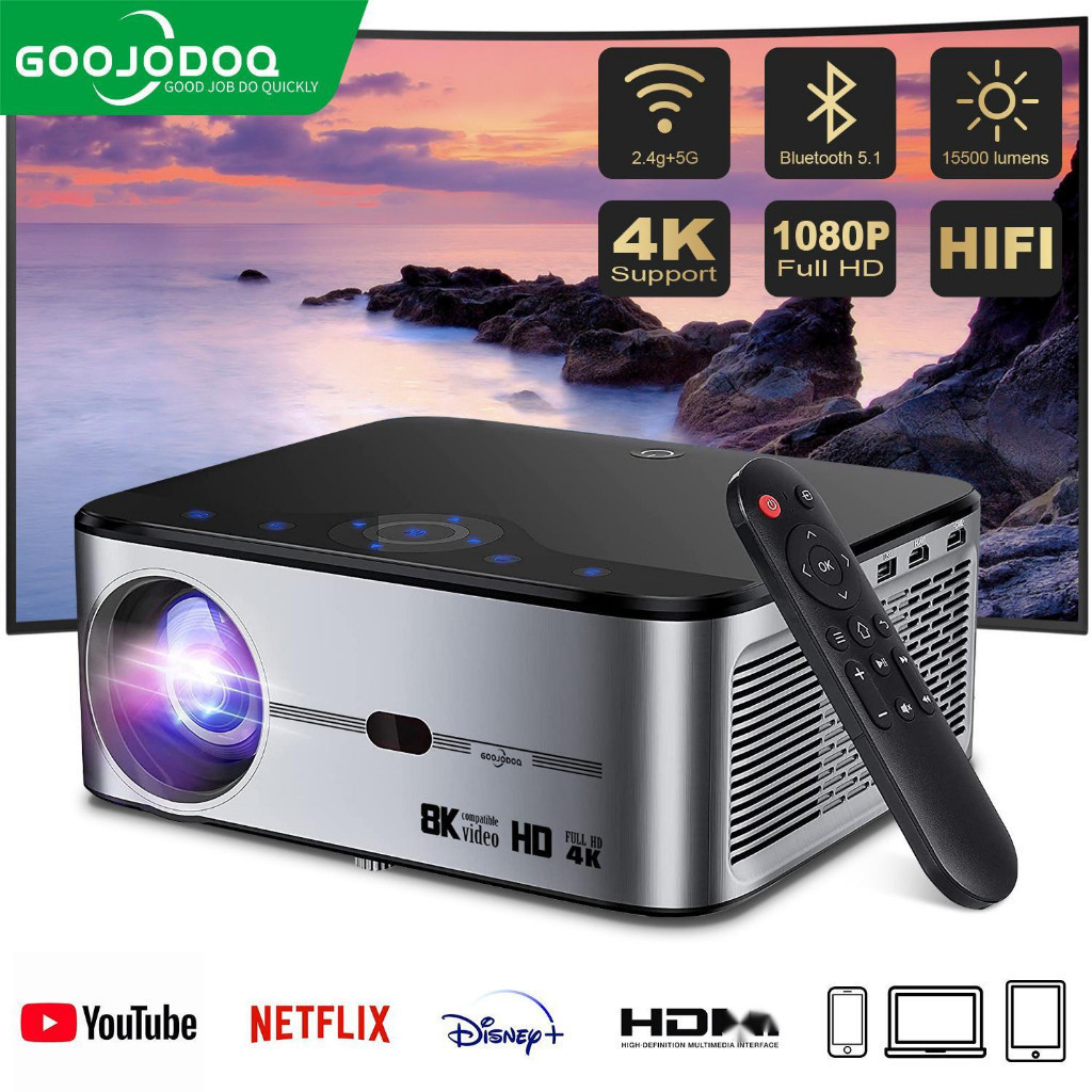 Jual GOOJODOQ Proyektor Profesional Android 4k Wifi Full Hd 1080p ...
