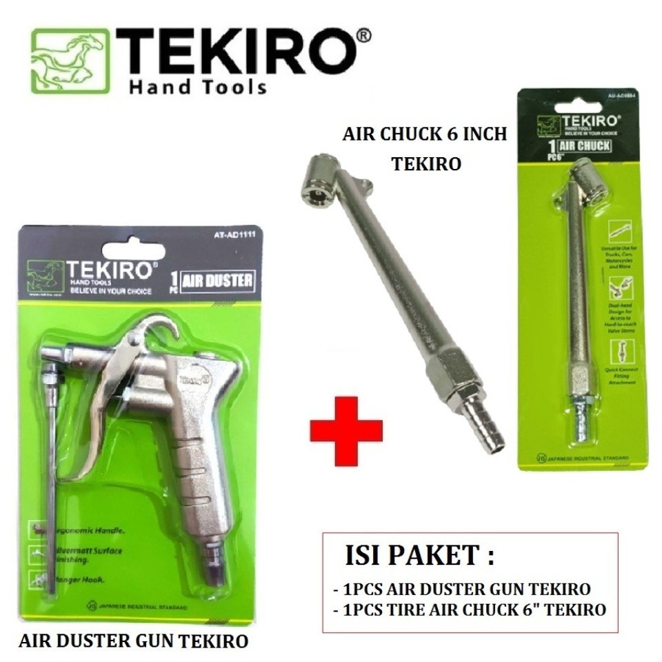 Jual PAKET TEKIRO Peralatan Kompresor Air Duster Gun + Tire Air Chuck 6" - Semprotan Angin 2 ...