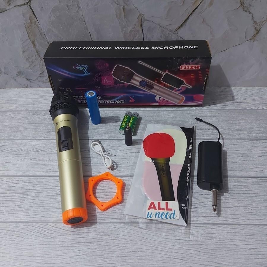 Jual Profesional Microphone Wearless Brain Power MKF 01 Mic Tanpa Kabel | Shopee Indonesia
