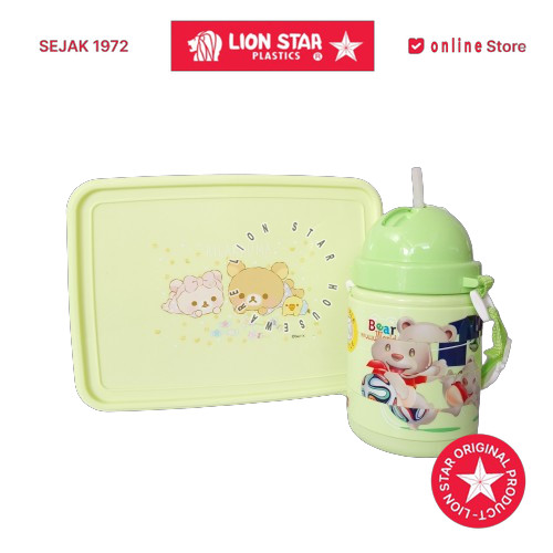 Jual LION STAR Tempat Makan Paket Hemat Rilakkuma Lunch Box Sekat 3 Tutup Silicon Dan Puzzle ...