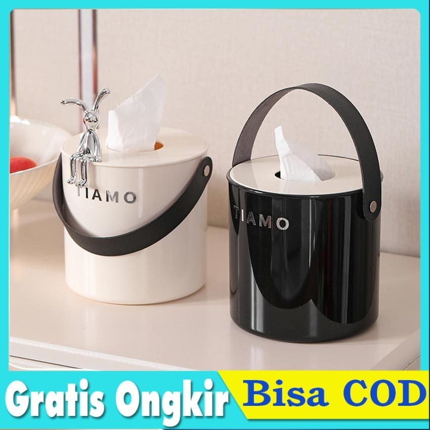 Jual Round Kotak Tissue Bulat Aesthetic Putih Minimalis Lucu Nordic ...