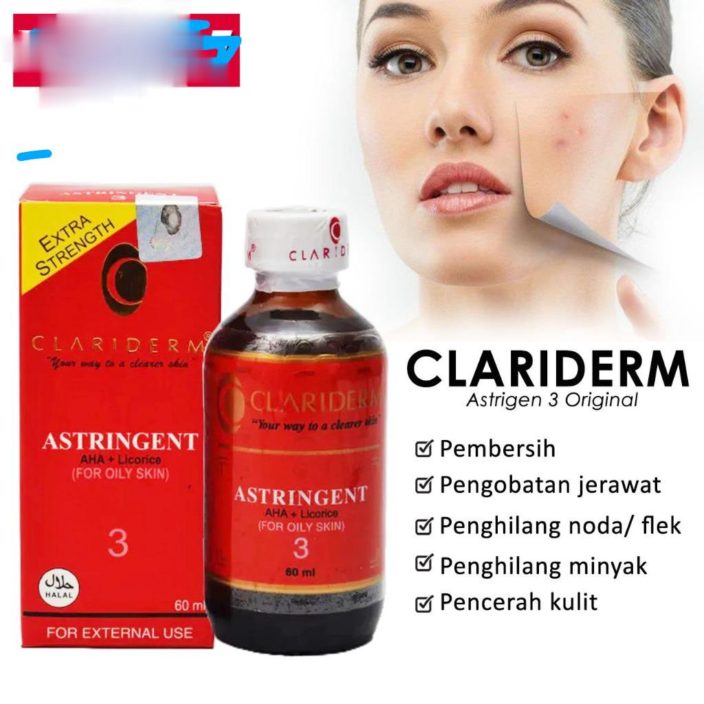 Jual ORIGINAL Clariderm Astringent Aha Toner Penghilang Flek Hitam ...
