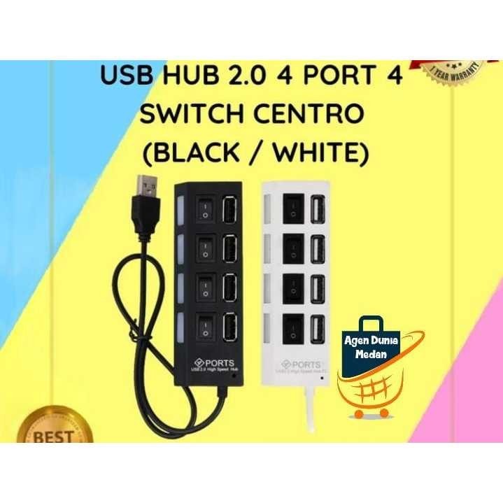 Jual Usb Hub Saklar 4 Port On/Off High speed Saklar Tombol ON Lampu LED 4 port USB HUB Switch ...