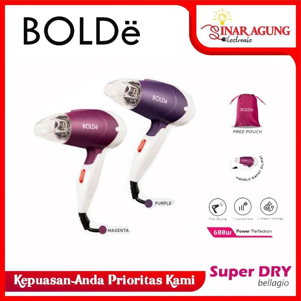 Jual BOLDE Super DRY Hair Dryer Pengering Rambut BELLAGIO | Shopee ...