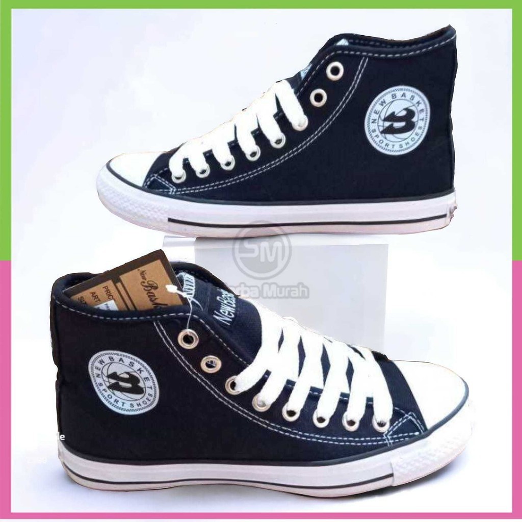 Jual SEPATU SEKOLAH ANAK SD NEW BASKET HC HITAM PUTIH SEPATU ANAK ...