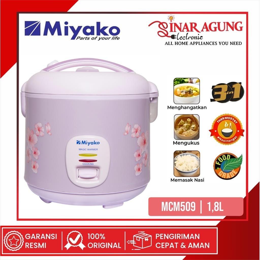 Jual MIYAKO MCM509 / MCM-509 RICE COOKER 1.8 LITER - GARANSI RESMI ...