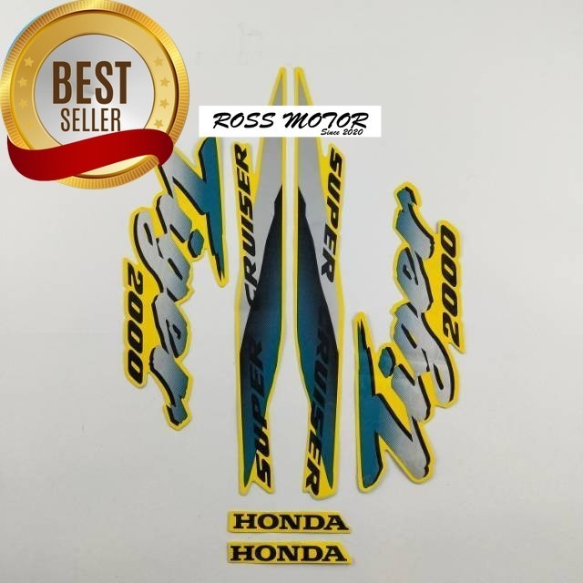 Jual Striping Stiker Polet list motor honda tiger 2000 lama kuning list ...