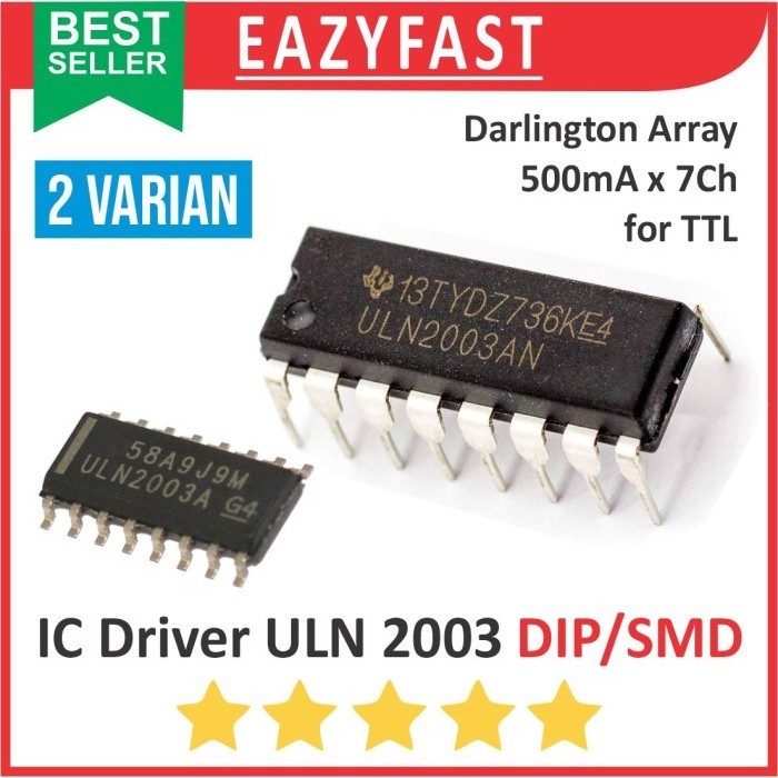 Jual IC Driver ULN2003 ULN2003A DIP SMD 7Ch 7 Ch Channel Darlington Array Transistor ULN 2003 A ...