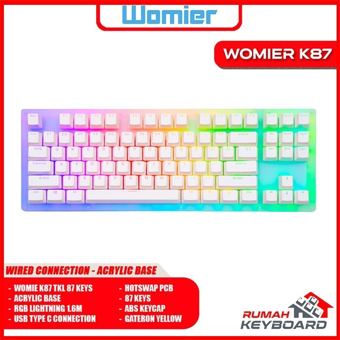 Jual WOMIER K87 - TKL 87 Keys - Wired - Rgb - Hotswap - Mechanical Keyboard | Shopee Indonesia