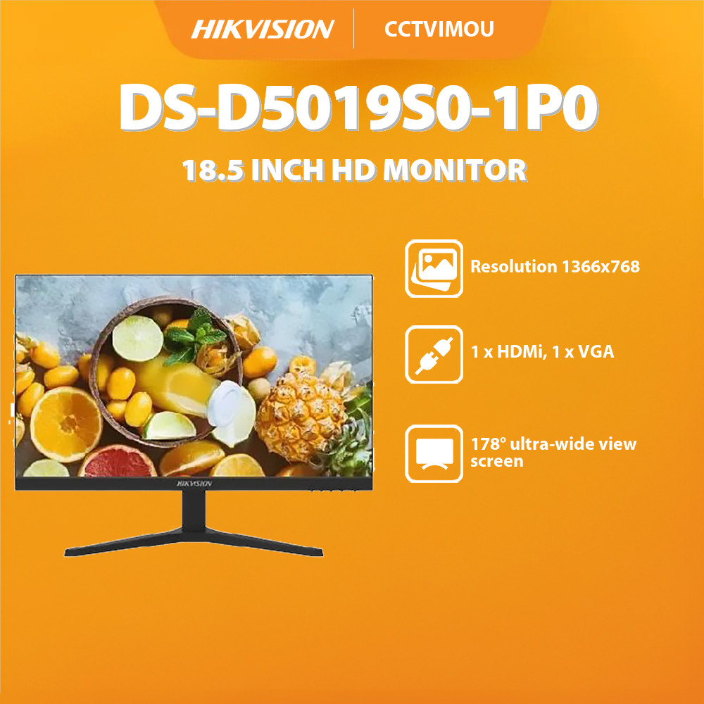 Jual HIKVISION DS-D5019S0-1P0 18.5 INCH HD MONITOR | Shopee Indonesia