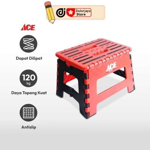 Jual Ace Ace 22 cm Bangku Pijak Lipat - Merah Foldable Step Stool ...