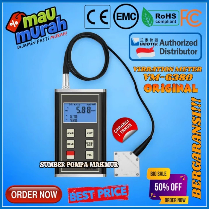 Jual 3d Vibration Tester 3 Axis Vm 6380 Meter Gauge Vm6380 Landtek Vibromet Shopee Indonesia
