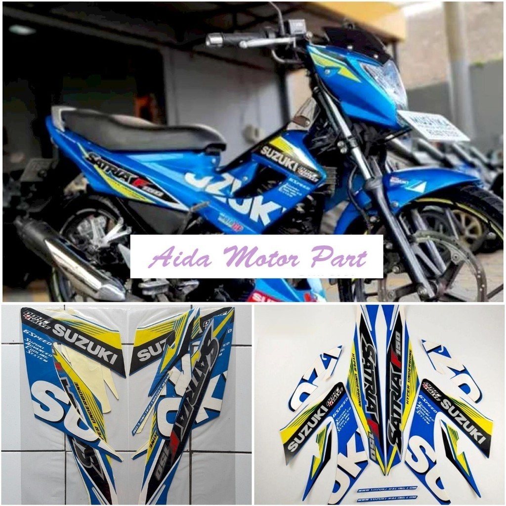 Jual Striping Stiker Polet motor suzuki satria fu f 150 2015 biru lis ...