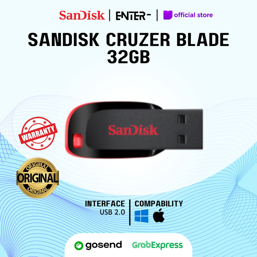 Jual FLASHDISK SANDISK CRUZER BLADE 32GB ORIGINAL RESMI | Shopee Indonesia