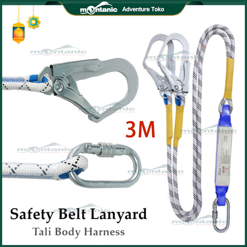Jual Double Polyester Twisted Rope Safety Lanyard dengan kait besar ...