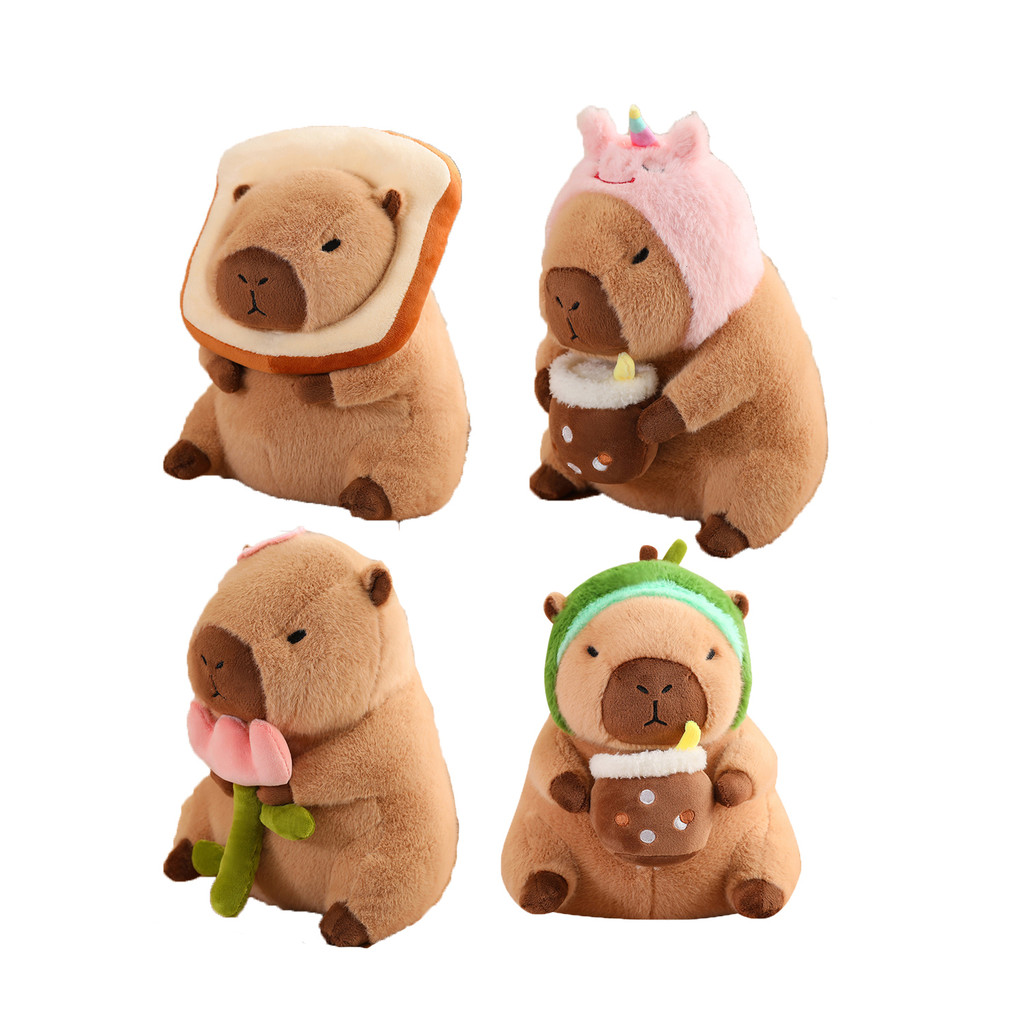 Jual Cartoon Capybara Plush Toys Holding Flower Stuffed Animal Toast ...