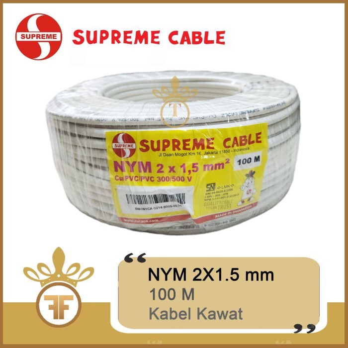 Jual Kabel Supreme NYM 2x1.5 2x1,5 mm Roll 100M | Shopee Indonesia