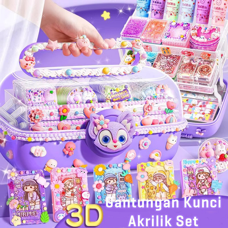 Jual 685PCS DIY Guka Set Gantungan Kunci Akrilik Keychain Set/anak ...