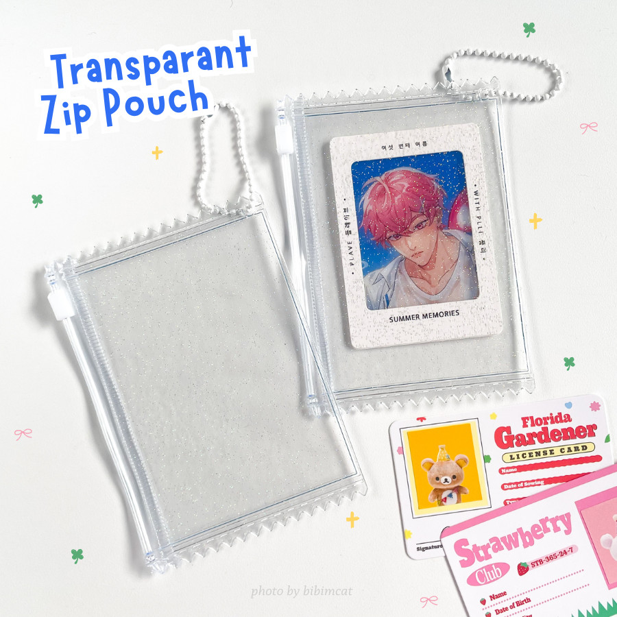 Jual Bibimcat- Transparant Glitter PVC Zipper Pouch / Pouch Kantong ...