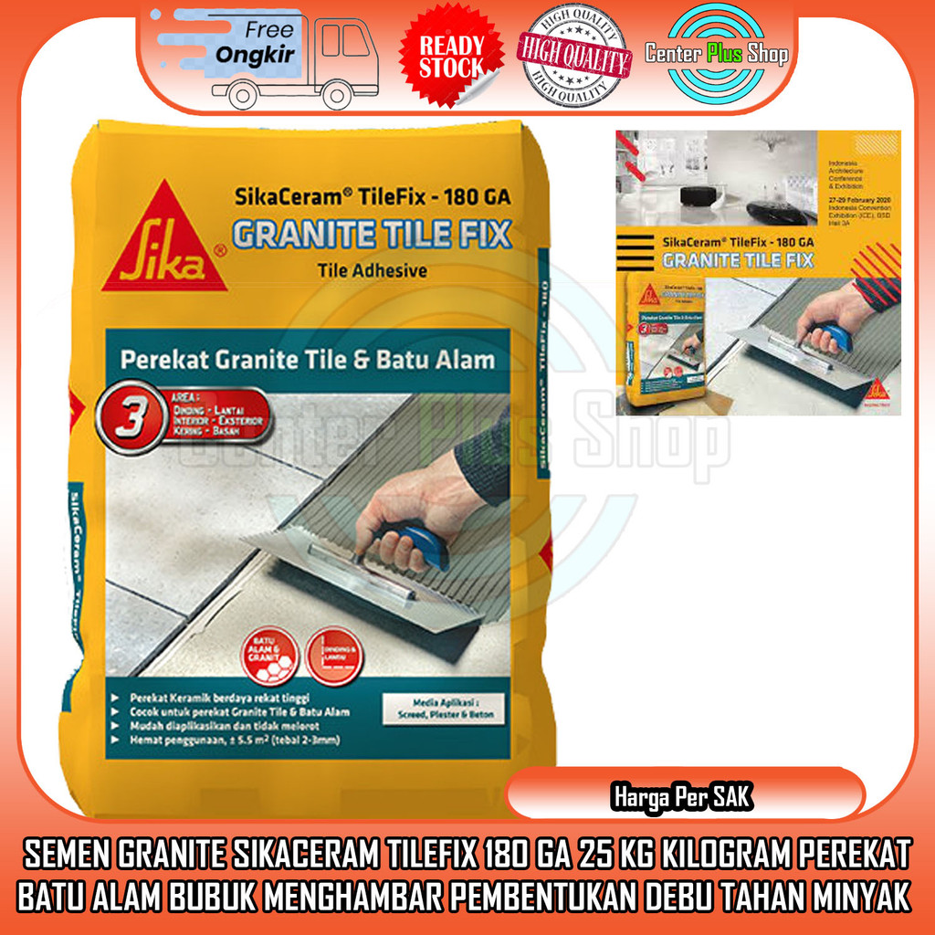 Jual Sikaceram 180 Ga Ukuran 25kg Kilogram Sak Perekat Tilefix Sika Tile Keramik Merekat Ubin ...