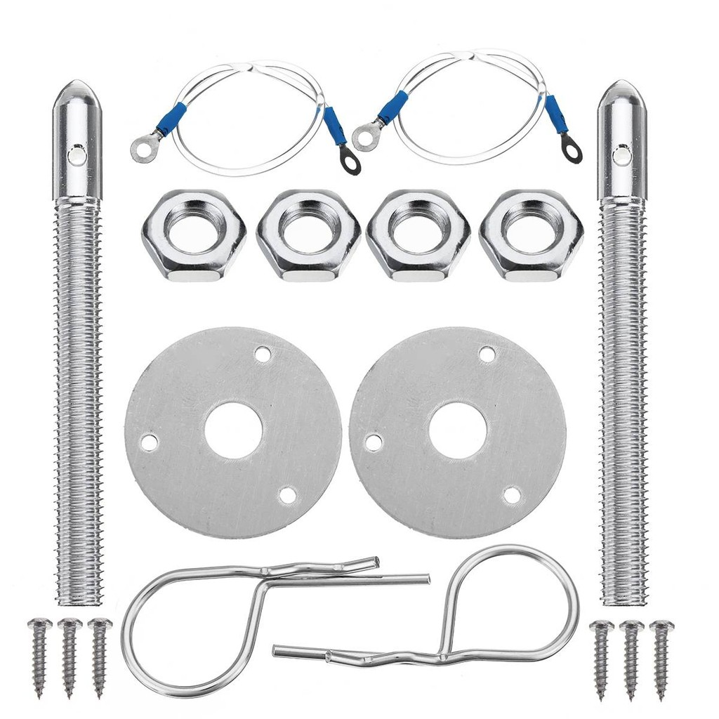 Jual Universal Racing Style Stainless Steel Mount Hood Pin Plate Bonnet ...