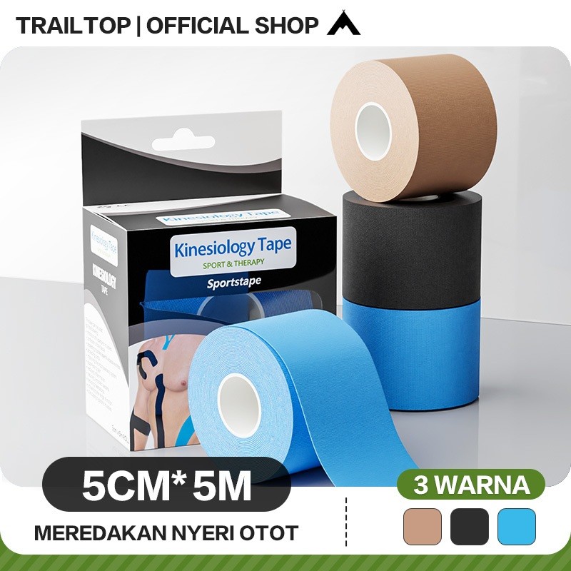 Jual TrailTop Kinesio Tape Original Tapping Kinesiology Olahraga Kinesiology Tape 5cm x 5m ...