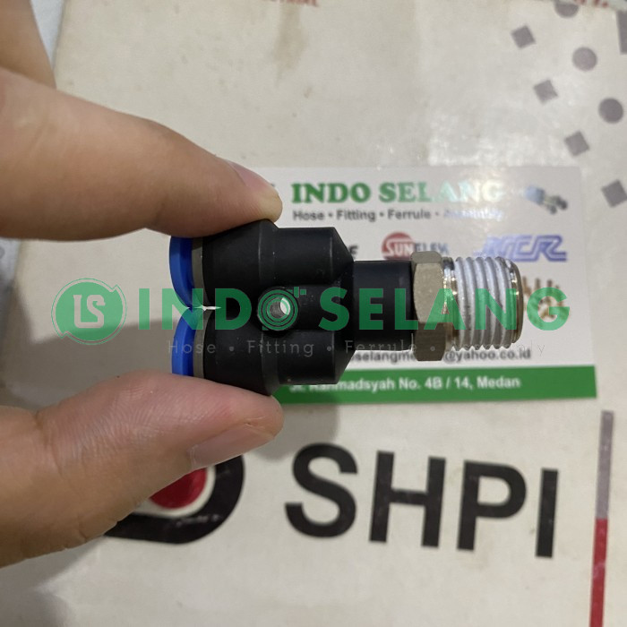 Jual PNEUMATIC FITTING PWT 06-02 / SAMBUNGAN SELANG NEPEL Y DRAT 1/4 ...