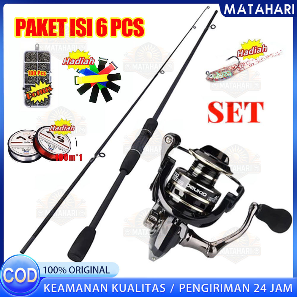 Jual DAIWA Joran pancing Set 1.65-2.7M Fishing Rod with 5.2:1 Reel Combo for Bass with lure Hook ...