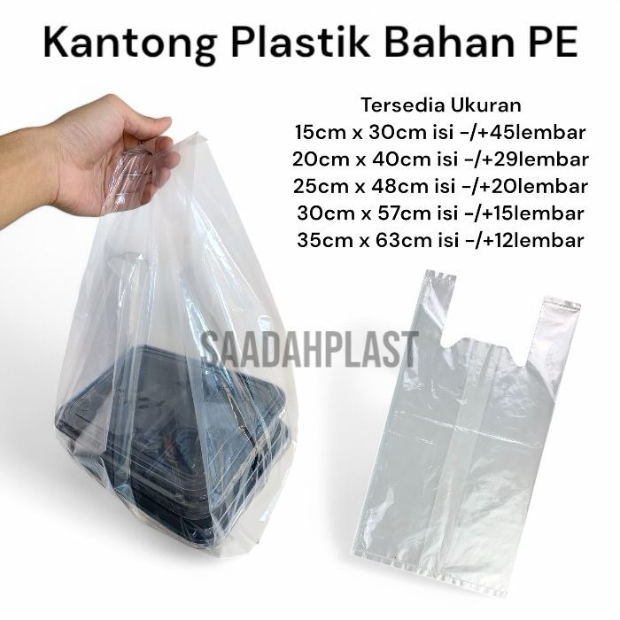 Jual Kantong Plastik Kresek PE PEX Bening 15 20 25 30 35 Transparan ...