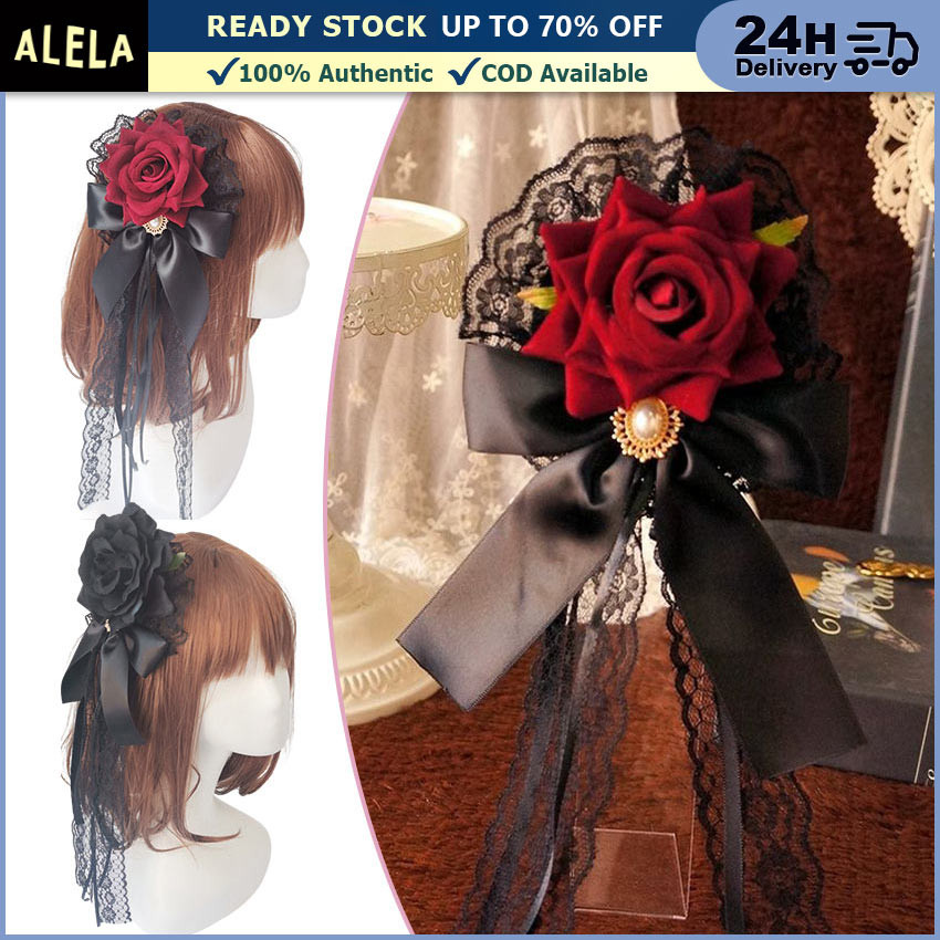 Jual Rose Lace Hair Clip Jepitan Hiasan Rambut Wanita Cosplay Lolita ...