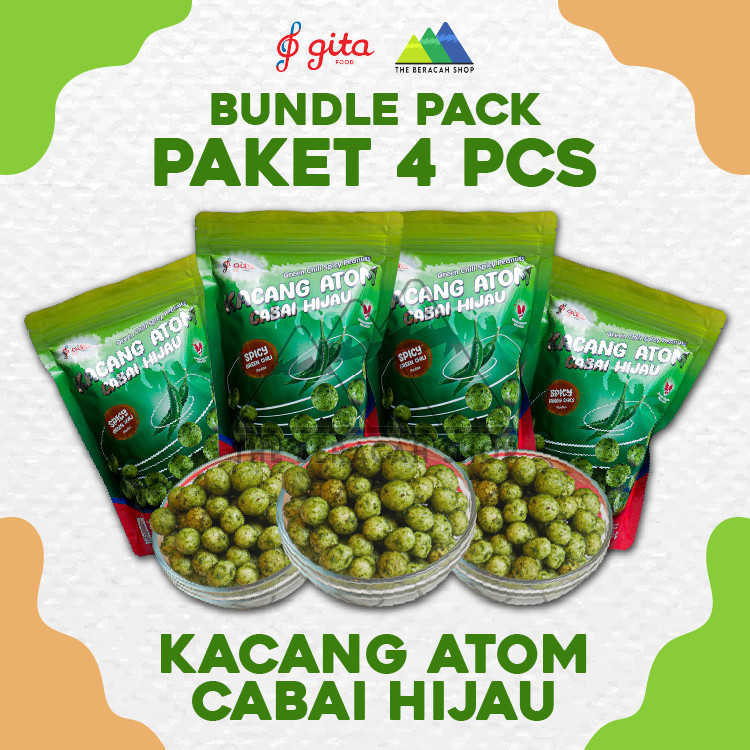 Jual Gita Snack Modern Kacang Atom Cabai Hijau Pouch 100 Gram Paket ...