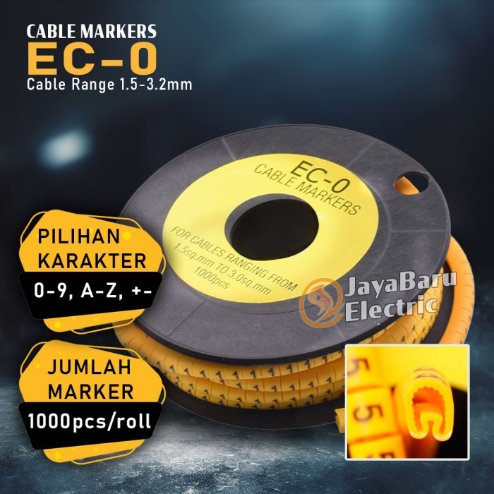 Jual Kabel Cable Marker Angka 0-9 Huruf A-Z Simbol +- EC-0 EC0 | Shopee ...