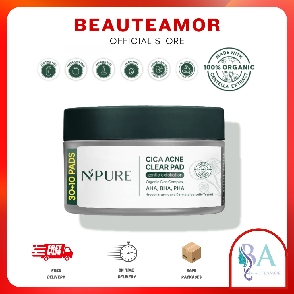 Jual Npure Cica Acne Clear Pad (40 Pads) | Beauteamor | Shopee Indonesia
