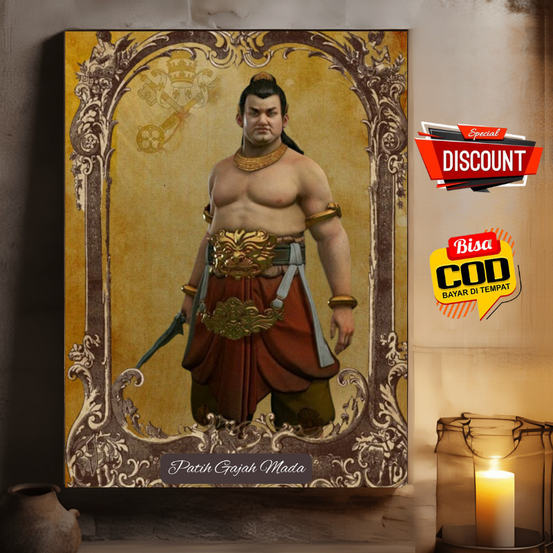 Jual Poster Patih Gajah Mada Hiasan Dinding Dari Papan MDF | Shopee ...