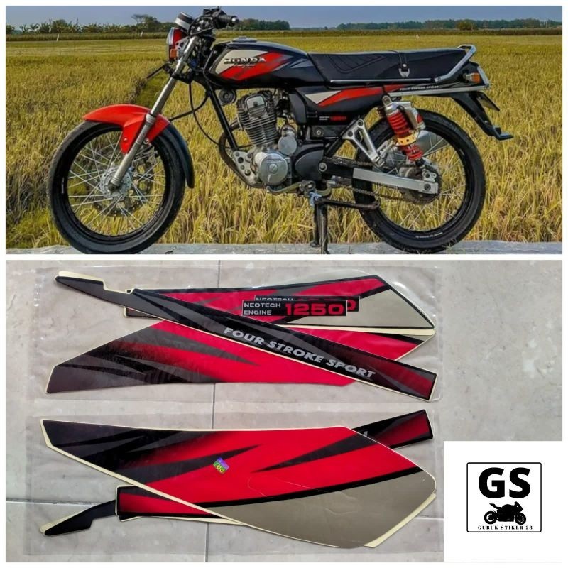 Jual STRIPING STIKER LIS BODY MOTOR HONDA GL MAX MERAH TAHUN 1996 ...