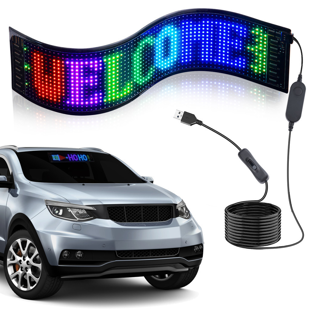 Jual Flexible LED Sign Car Programmable Advertising LED RGB Display ...