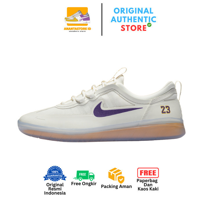 Jual Sepatu Basket SB NBA Nyjah Free 2 Lakers Lebron James White Light ...
