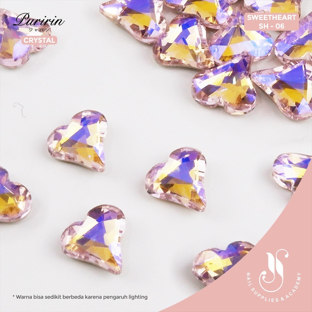 Jual 10pcs PURIRIN SWEET HEART CRYSTAL Charm Aksesoris Kuku Nail Art ...