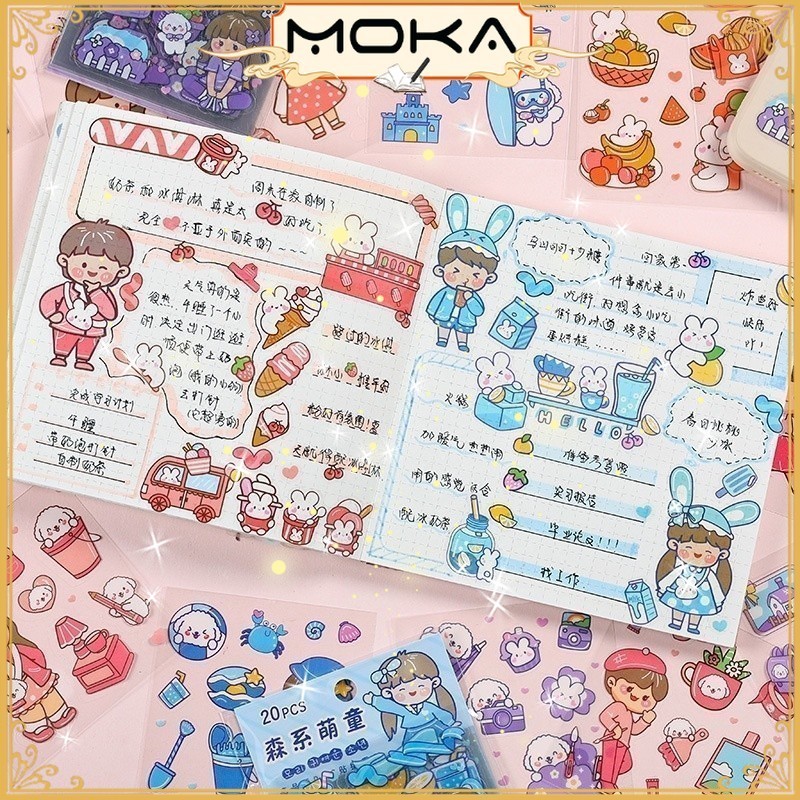 Jual MOKA 1SET ISI 20 LEMBAR STICKER MOTIF GADIS IMUT / STICKER MOTIF ...
