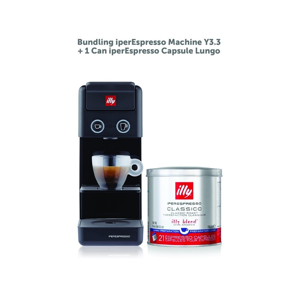 Jual Set Capsule Coffee Machine illy Y3.3 iperEspresso + 1 cans Illy ...