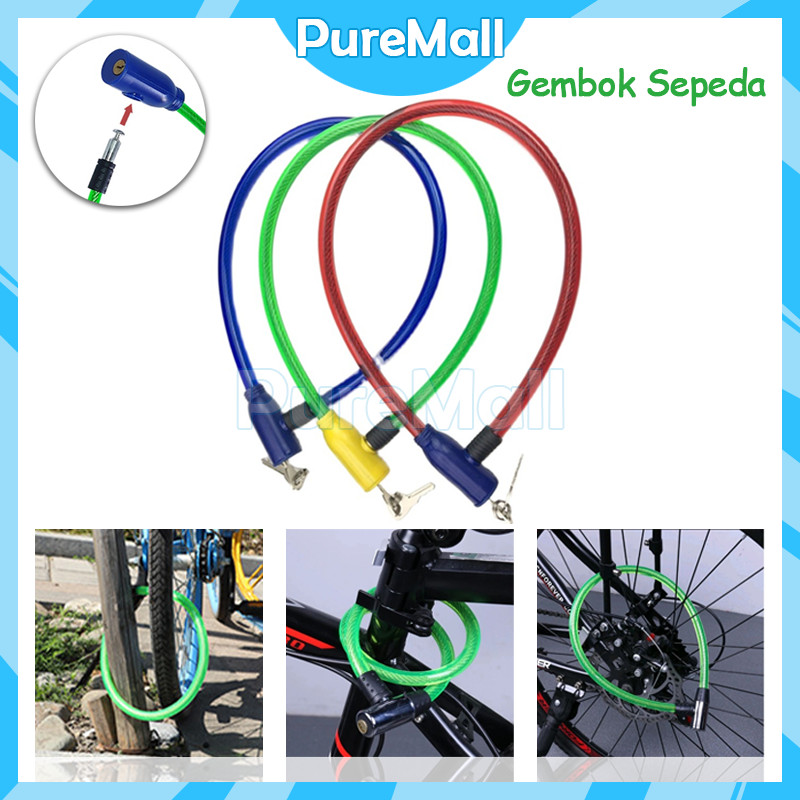 Jual Gembok Sepeda Helm Cable Lock / Kunci Sepedah / Kunci Gembok ...