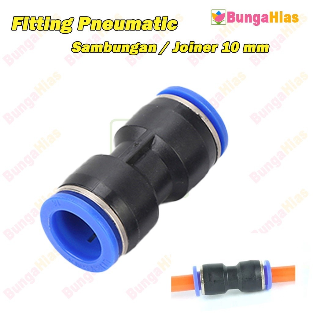 Jual Fitting Pneumatic JOINER 10 mm Slip Lock Konektor 10mm Straight Lurus Push in Selang PU PE ...