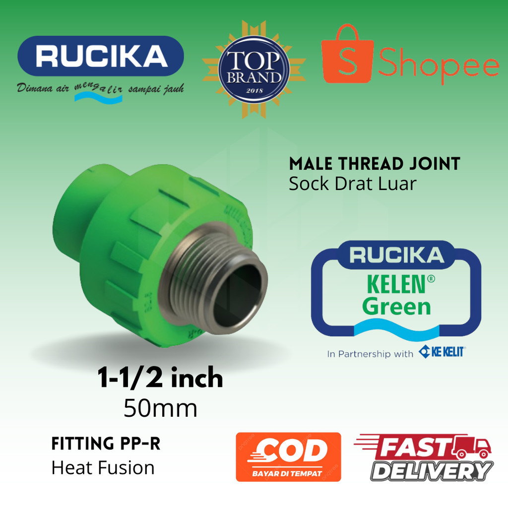 Jual Male Thread Joint 50mm ~ 1-1/2 inch / Sock Drat Luar / MTA / SDL ...